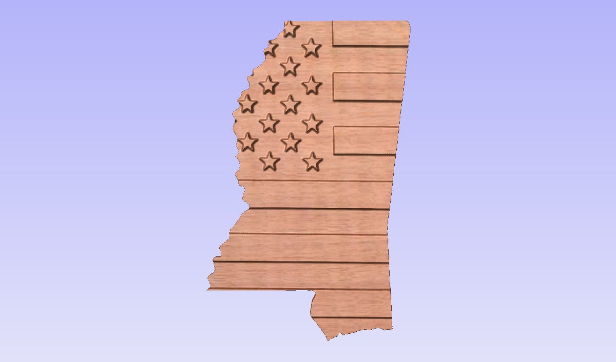 Mississippi State Outline Patriotic Flag Plaque – With The Grain ...