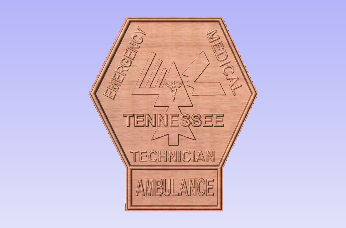 Tennessee State EMT Patch Plaque – With The Grain Woodworking CNC