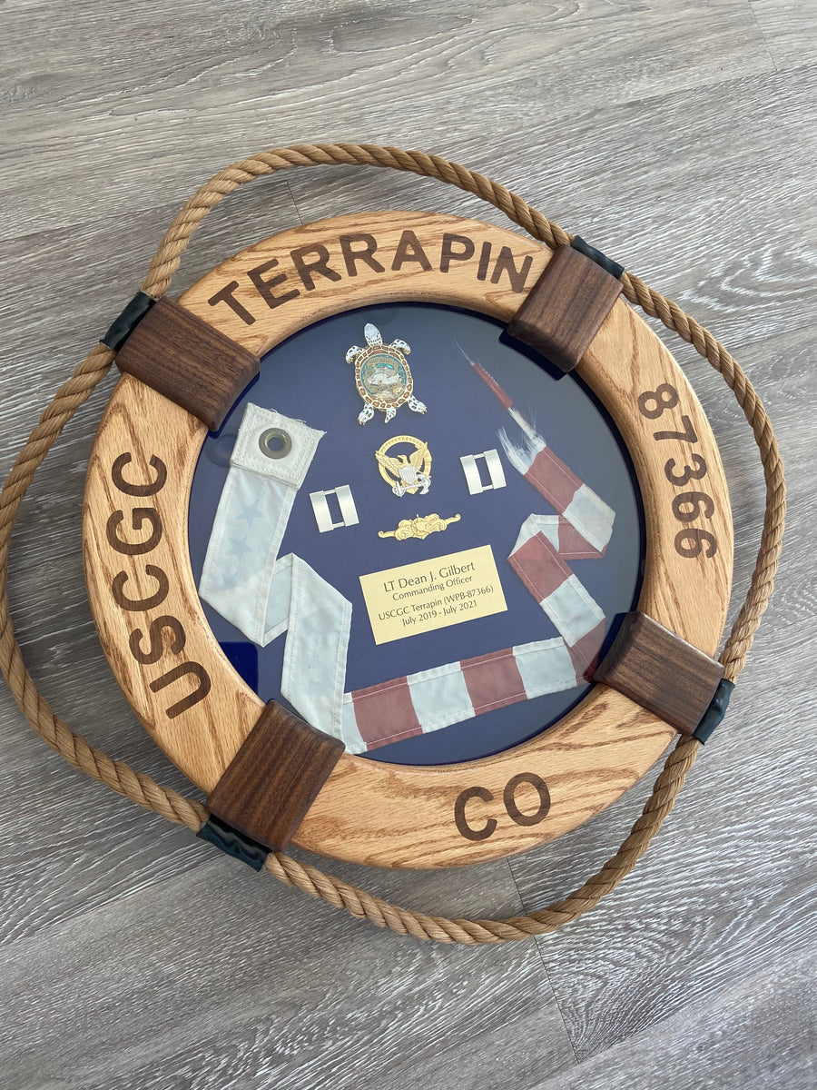 18" Coast Guard Life Ring Shadow Box, Customizable. – With The Grain ...