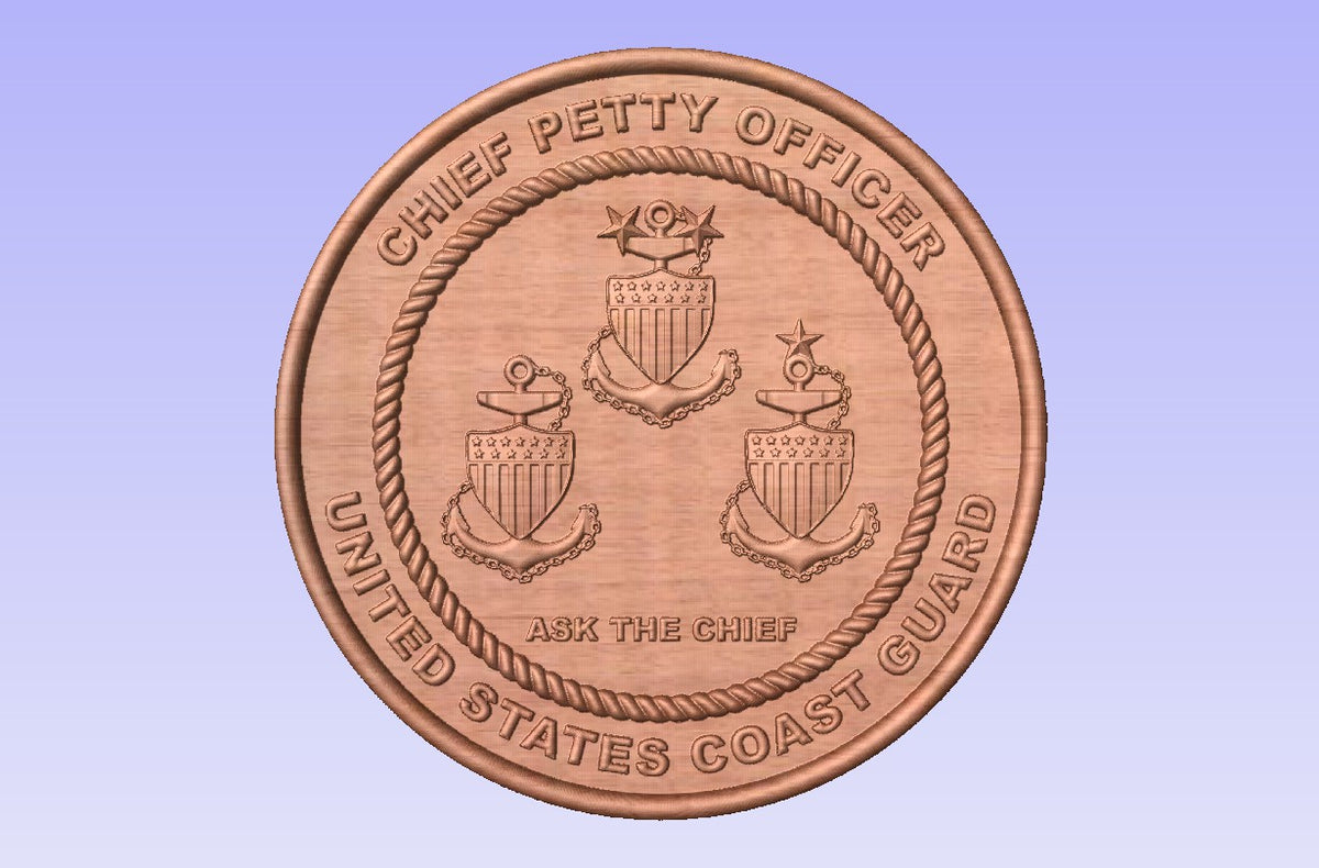 United States Coast Guard "Ask The Chief" Chief Coin Plaque for the Ch ...