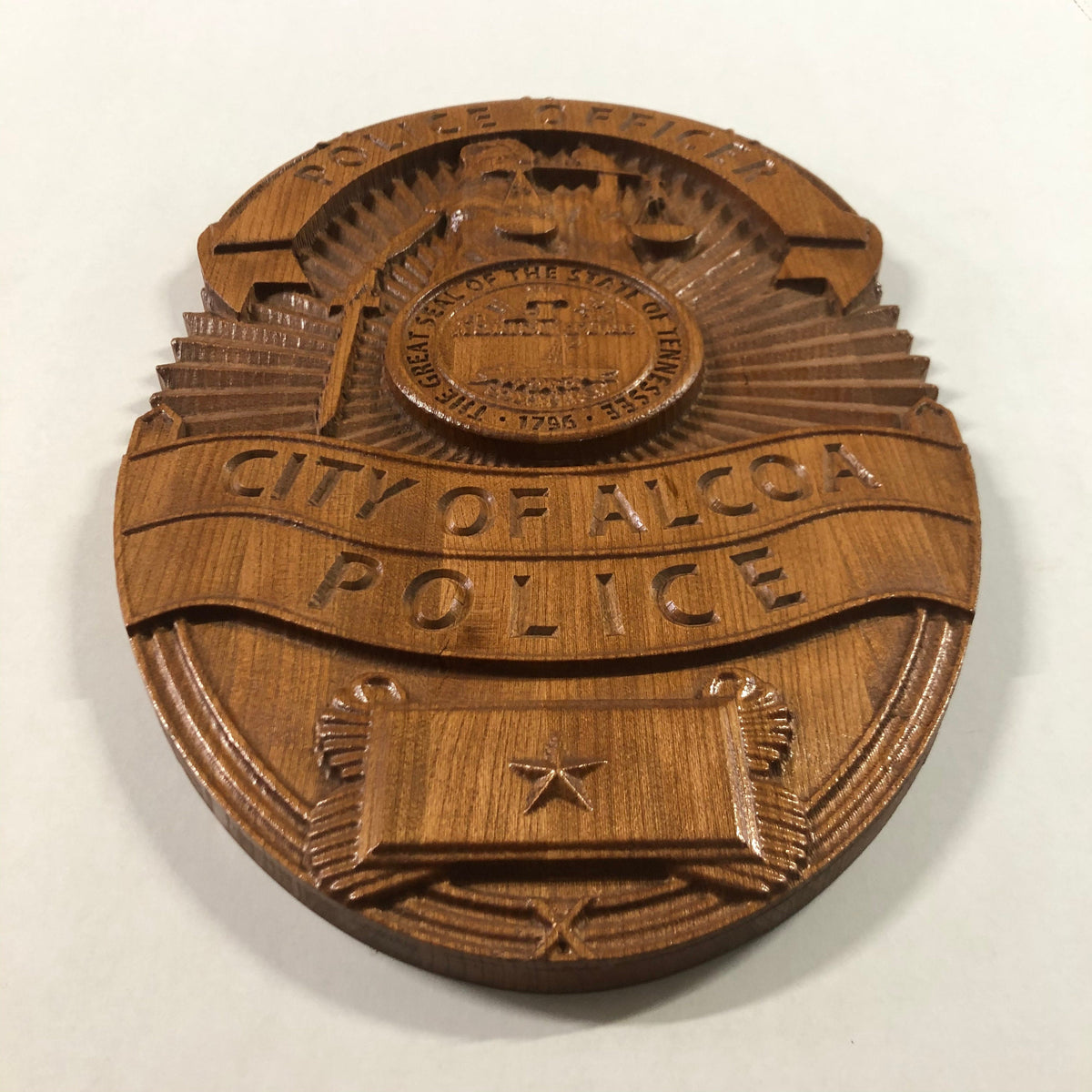 Alcoa Tennessee TN Police Department Badge – With The Grain Woodworking CNC